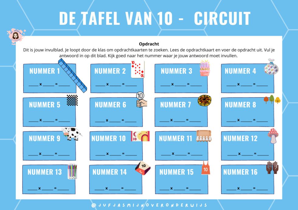 Tafel van 10 – circuit | Juf Jasmijn over onderwijs
