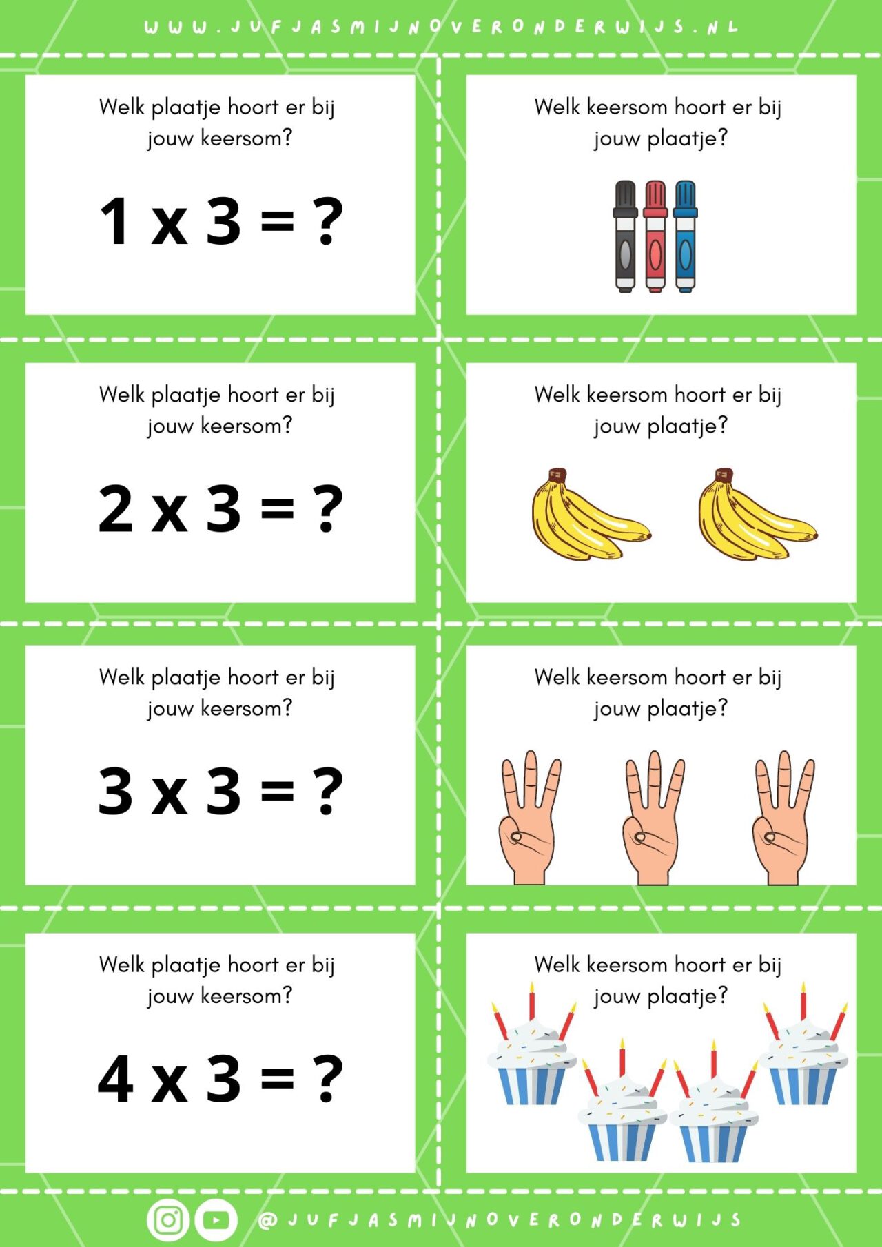 Tafel van 3 – memorie | Juf Jasmijn over onderwijs