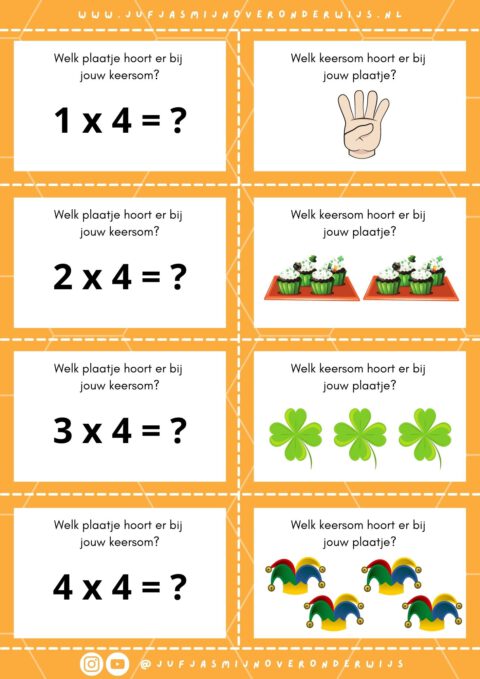Tafel van 4 – memorie | Juf Jasmijn over onderwijs