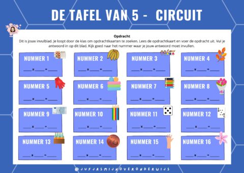 Tafel van 5 – circuit | Juf Jasmijn over onderwijs