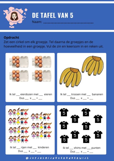 Tafel van 5 – werkboekje | Juf Jasmijn over onderwijs