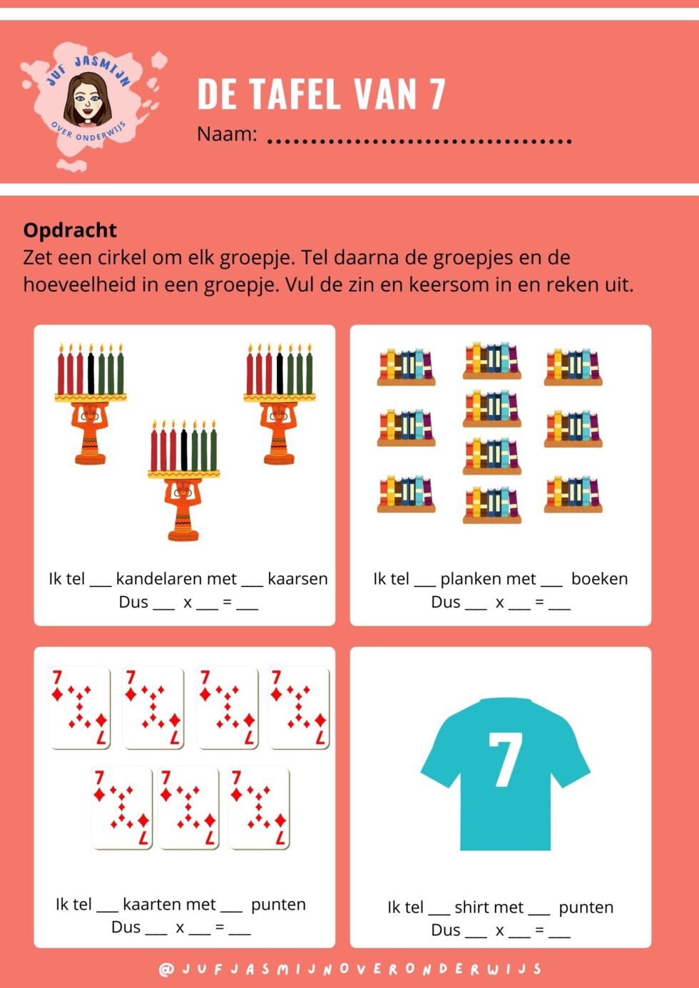Tafel van 7 – werkboekje | Juf Jasmijn over onderwijs