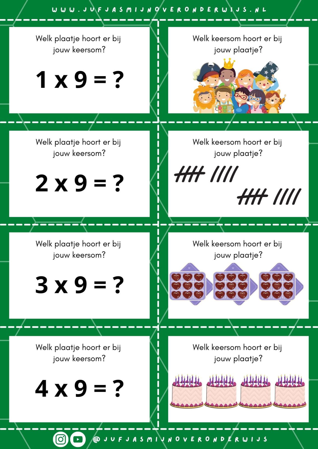 Tafel van 9 – memorie | Juf Jasmijn over onderwijs