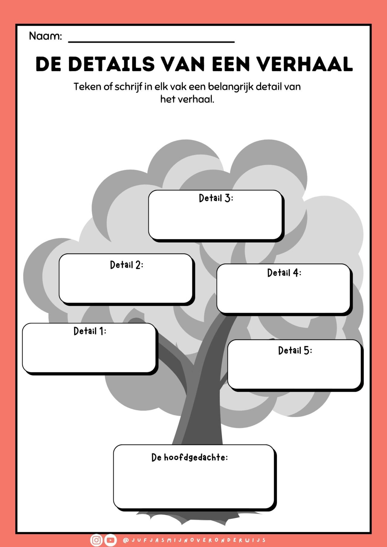 De details van een verhaal – werkblad | Juf Jasmijn over onderwijs